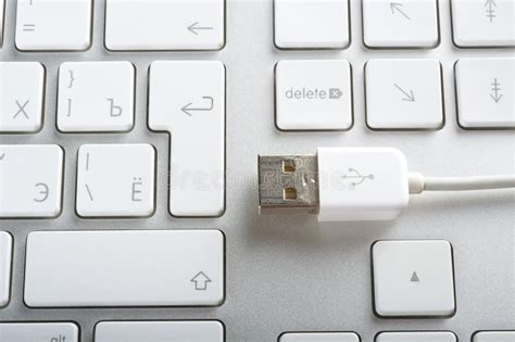 Keyboard And Usb Connect Stock Image Image Of Close