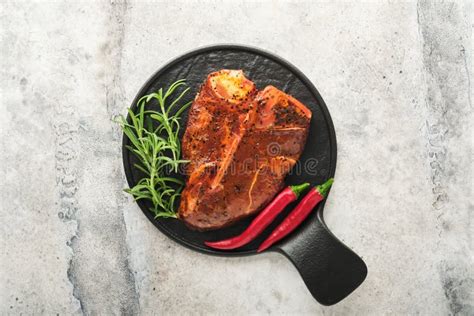 Raw Steak T Bone Or Porterhouse Steak T Bone Or Porterhouse In Sauce