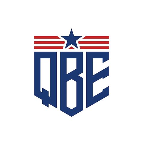 Premium Vector Patriotic Qbe Logo With Star And American Flag Straps