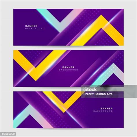 Latar Belakang Template Desain Spanduk Poligon Warnawarni Abstrak