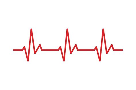 Hart Cardiogram Lijn Iconvector Illustratie Geïsoleerd Op Witte