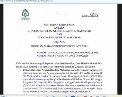 Jalin Kerja Sama Universitas Islam Negeri Alauddin Makassar Dan Pt