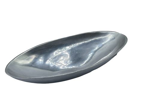 Vintage Oval Bowl Silver Pewter Anna Everlund Angled Mid Century Moder Magpie Reclamations