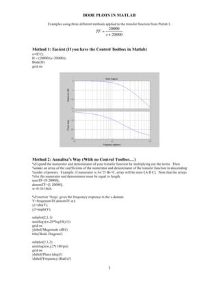 Matlab Bode Diagram Instructions PDF