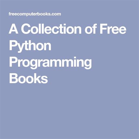A Collection Of Free Python Programming Books Python Programming Python Programming Books