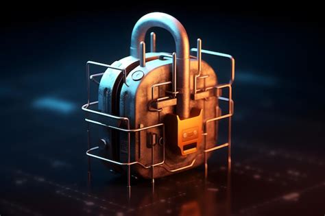 Premium Ai Image Futuristic Lock Concept Of Data Security Cybersecurity Cyber Defense