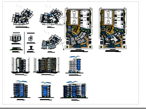 Proyecto De Edificio De Apartamentos En Dwg 242 Mb Librería Cad