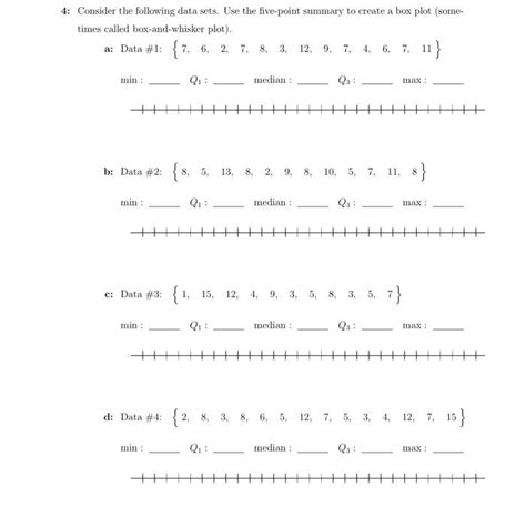 Solved 4 Consider The Following Data Sets Use The