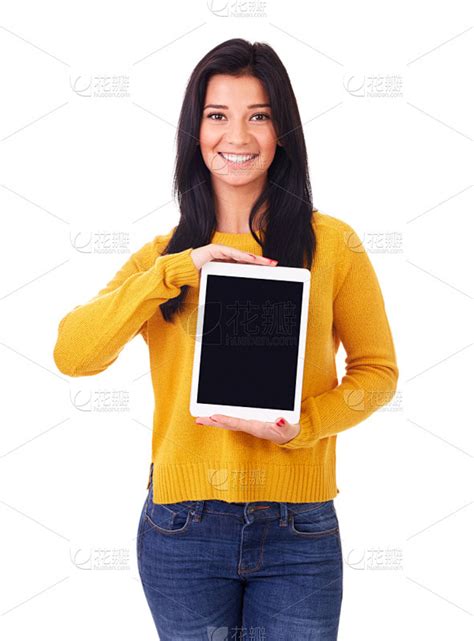 女人 幸福 平板电脑 垂直画幅 青少年 留白 仅成年人 现代 青年人 白色