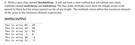 Solved Write A Java Class Named VariableArray It Will Not Chegg