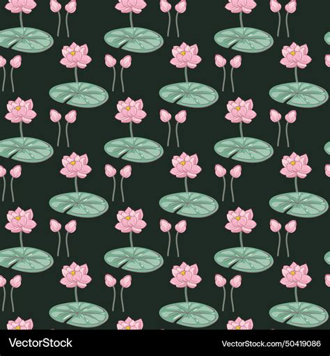 Lotus Seamless Pattern Design Royalty Free Vector Image
