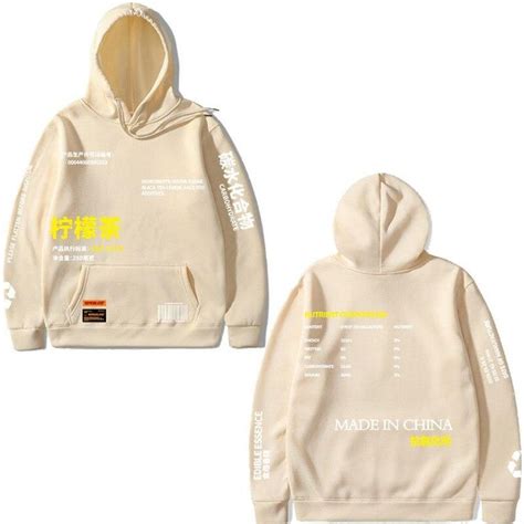 Lemon Tea Printed Fleece Pullover Hoodies Menwomen Casual Hooded