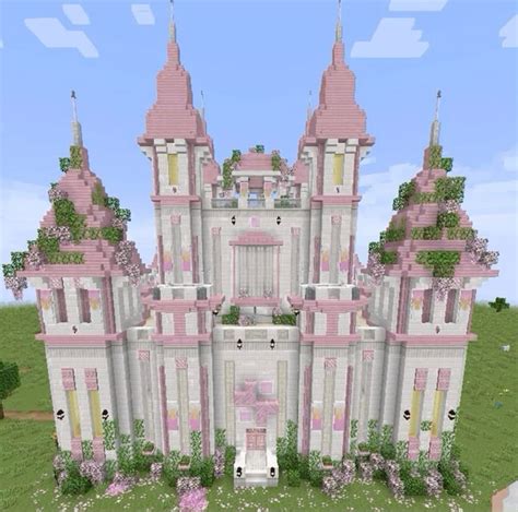 Pink Minecraft Castle 🏰 Minecraft Houses Minecraft Mansion
