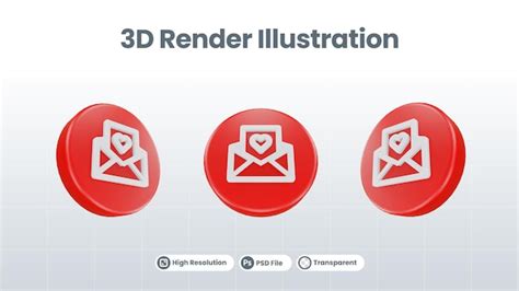 Premium Psd 3d Render Valentine With Male Icon For Ui Ux Web Mobile App Social Media Promotion
