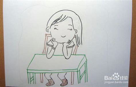 小女孩认真听课的简笔画 简笔画图片大全 普车都