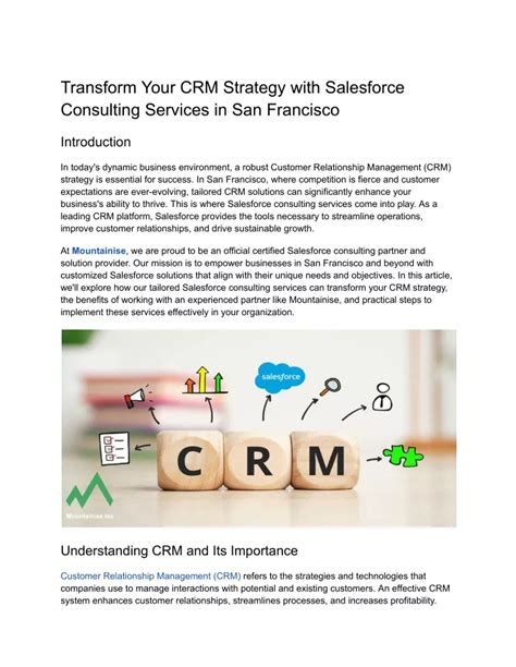 Ppt Transform Your Crm Strategy With Tailored Salesforce Consulting Services In San Francisco