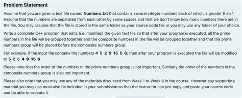 Solved Assume That You Are Given A Text File Named Chegg