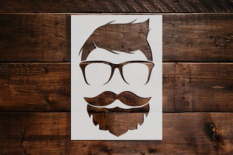 Mans Face Stencil Art And Wall Stencil 18x12