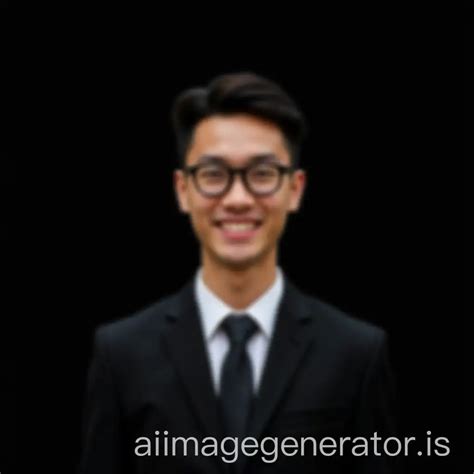 Indonesian Young Man In Black Suit And Tie For Passport Photo Ai