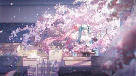 初音未来 illustration 樱 young girl 樱未来 VOCALOID 1000收藏 极夜繁声 illustration