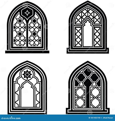 Islamic Window Shape With Mashrabiya Pattern Arabic Door Frame