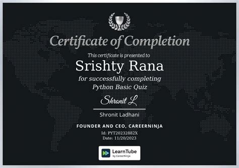 Certification Python Careerdevelopment Codingjourney Srishty Rana