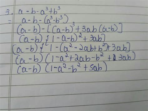 Factorise a-b-a 3 +b 3 - Brainly.in