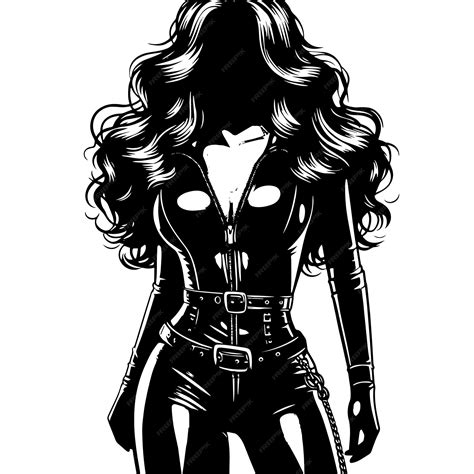 Premium Vector Black And White Silhouette Of A Group Of A Kinky Girl