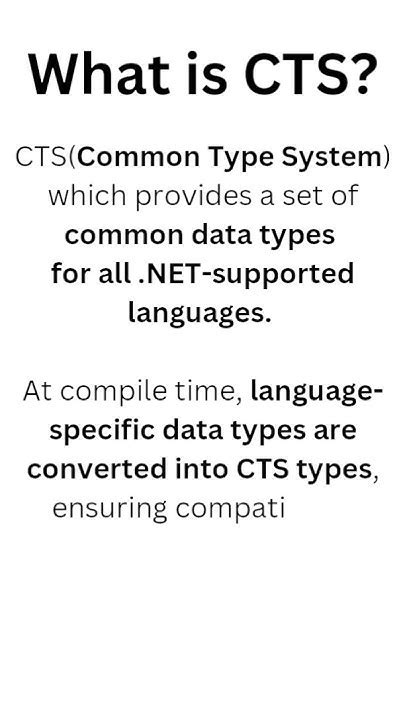 What Is Cts Dotnet Interviewquestions Shorts Shortsfeed Short