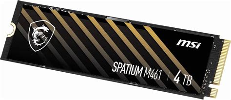 MSI Spatium M461 4TB PCIe Gen4x4 M 2 2280 Internal SSD Up To 5000Mbps