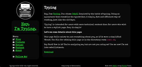 Github Williamcanintyping Jekyll Template Syringe Typing Is A