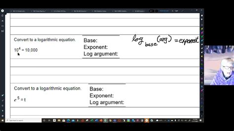 convert exponential and logarithmic equations youtube