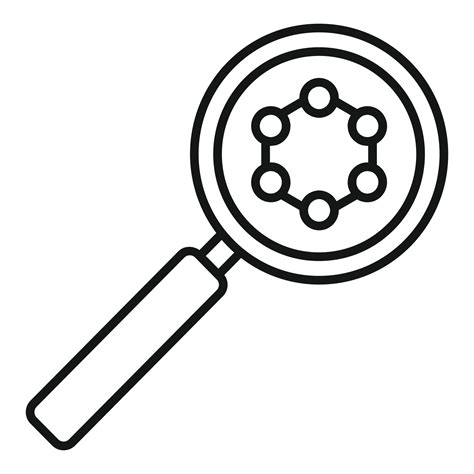 Nanotechnology Magnifier Icon Outline Style 14693100 Vector Art At