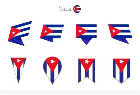 coleção de bandeiras nacionais de cuba oito versões de bandeiras