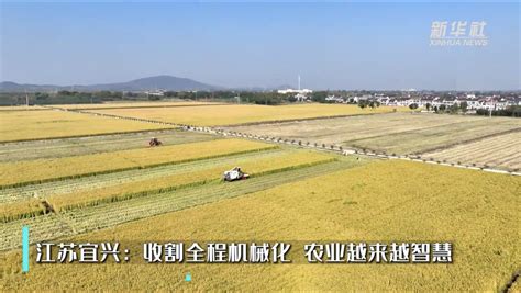 江蘇宜興收割全程機械化 農業越來越智慧 新華網