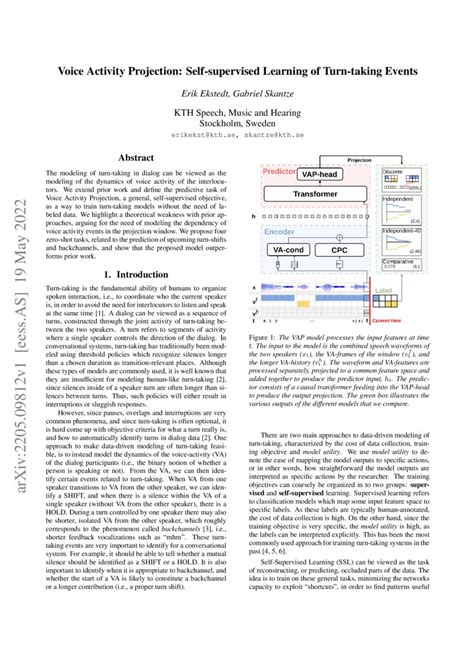 Voice Activity Projection Self Supervised Learning Of Turn Taking