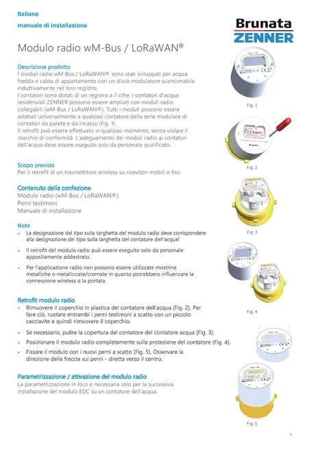 Mc Lorawan® Contatore Misuratore Per Impianto Idrico By Brunata Zenner