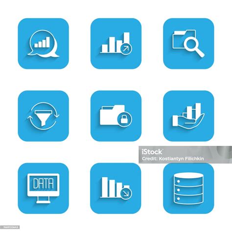 폴더 및 잠금 설정 재무 성장 감소 서버 파이 차트 인포 그래픽 데이터 분석 판매 깔때기 검색 폴더 및 아이콘 벡터 감소에 대한 스톡 벡터 아트 및 기타 이미지 Istock