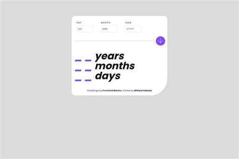 Frontend Mentor Responsive Age Calculator App Using Tailwind Css And