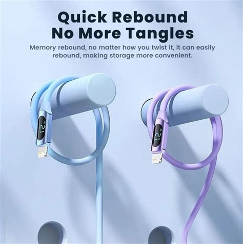 USB 2M LED USB Charging Data Cable With Lightning Connector And LED