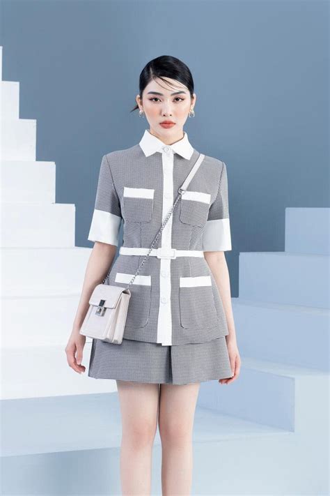 Oscar Patch Pockets Top L Checked Stylish Tops For Women Girls