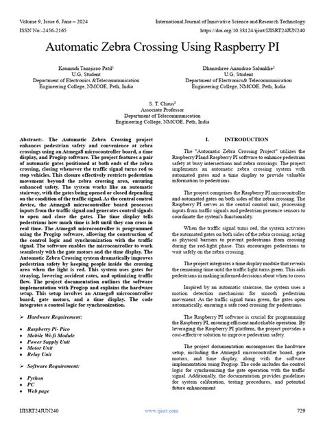 Automatic Zebra Crossing Using Raspberry Pi Pdf Traffic Light