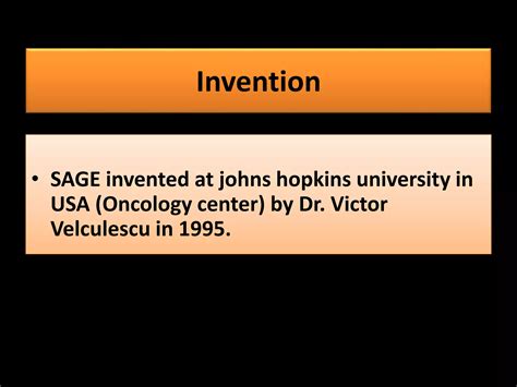 Sage Serial Analysis Of Gene Expression Ppt