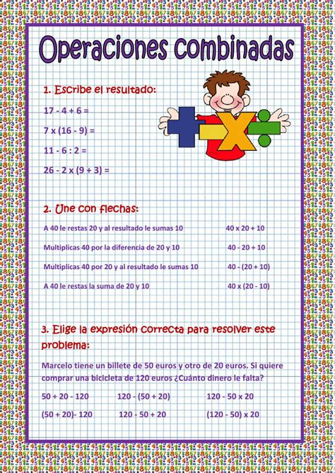 Ejercicios De Operaciones Combinadas Para Quinto Grado De Primaria Pdf