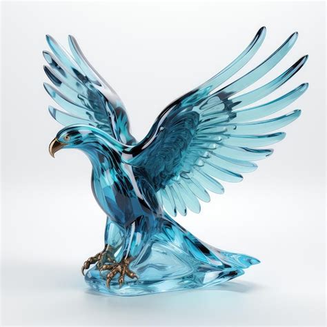 Premium Ai Image Illustration Glass Eagle Sculpture Showcase