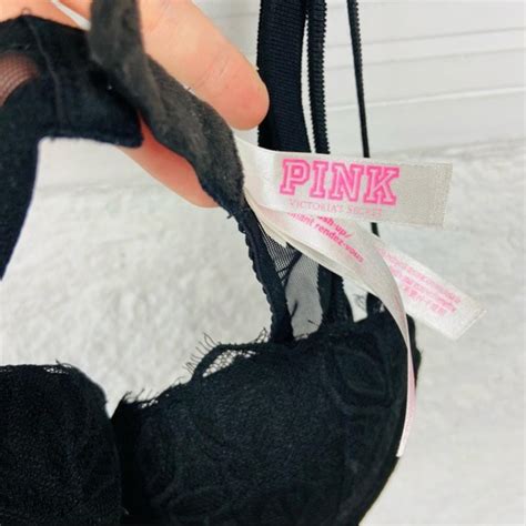 Victorias Secret Pink Black Lace Date Night Push Up Depop