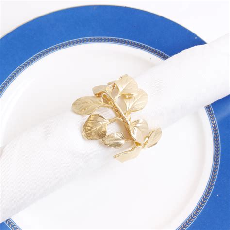 Stks Partij Fall Leaves Servetringen Goud Zilver Grandado