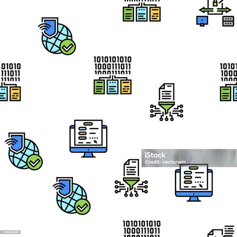 Ssh Sftp 파일 전송 프로토콜 아이콘 세트 벡터 개념에 대한 스톡 벡터 아트 및 기타 이미지 개념 개체 그룹 네트워크 서버 Istock