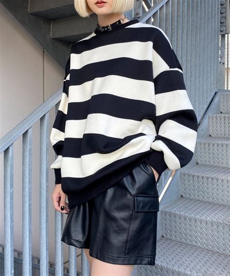 Figments（フィグメンツ）の「太ボーダーニット（ニットセーター）」 Wear