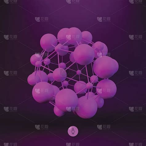 3d分子结构背景。平面设计。素材 花瓣网